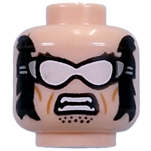 LEGO PART 28621pr4110 Minifig Head Wolverine, Sideburns, Stubbled Beard ...