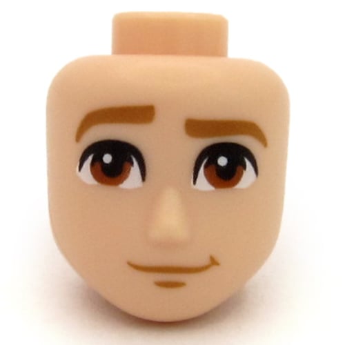 LEGO PART 28649pr0017 Minidoll Head Male, Medium Nougat Eyebrows, Brown ...