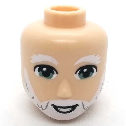 LEGO PART 28649pr0310 Minidoll Head Male with White Beard, Eyebrows ...