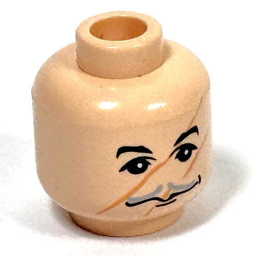 LEGO PART 3626bpr0182 Minifig Head Remus Lupin, Moustache Thin Gray ...