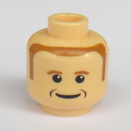 LEGO PART 3626bpr0367 Minifig Head Rubens Barrichello, Brown Hair and ...