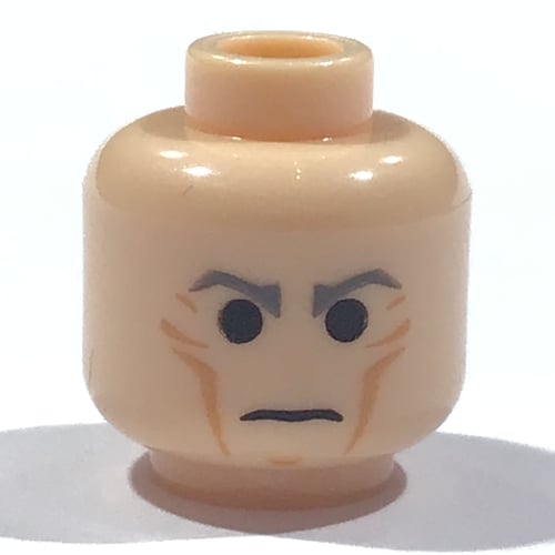 LEGO PART 3626bpr0455 Minifig Head Grand Moff Tarkin, Cheek Lines, Dark ...