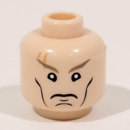 LEGO PART 3626bpr0544 Minifig Head Colonel Dovchenko, Cheek Wrinkles ...