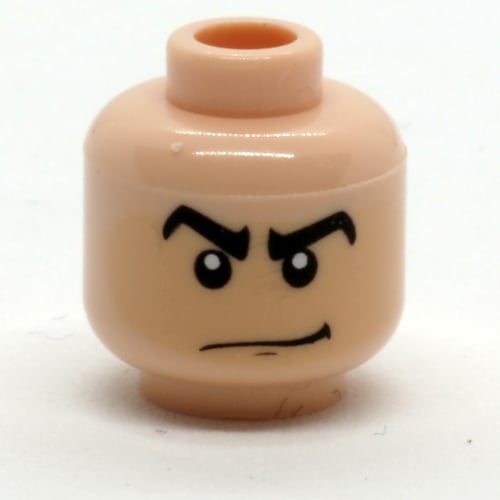 LEGO PART 3626bpr0550 Minifig Head Gray Ghost, Male Angry Black ...