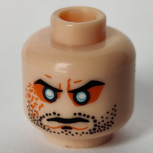LEGO PART 3626bpr0659 Minifig Head Zolm, Beard Stubble, Cleft Chin ...