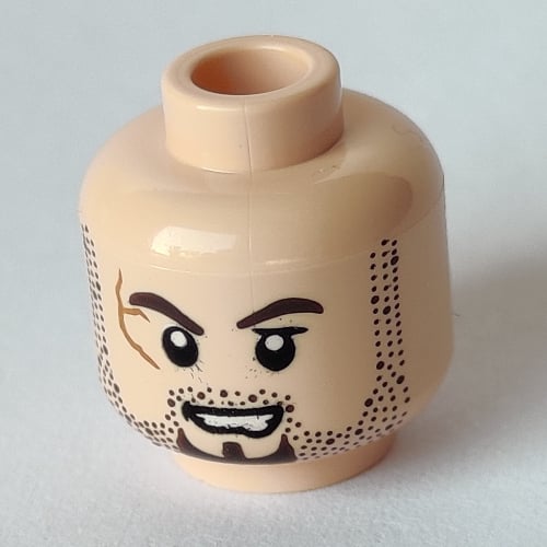 LEGO PART 3626bpr0850 Minifig Head Scrum, Brown Stubble and Goatee ...