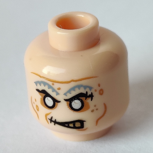 LEGO PART 3626bpr0853 Minifig Head Zombie, Silver Eyes and Light Gray ...