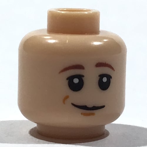 LEGO PART 3626bpr9996 Minifig Head Han Solo, Brown Eyebrows, White ...