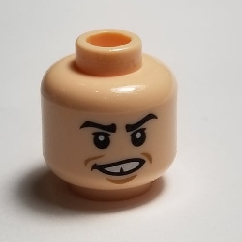 LEGO PART 3626cpr0706 Minifig Head Marcus Flint, Eyebrows, Grin Missing ...