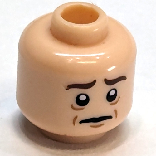 LEGO PART 3626cpr1080 Minifig Head Bilbo Baggins, Brown Eyebrows, Smile ...