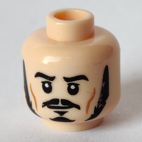 LEGO PART 3626cpr1313 Minifig Head Bard the Bowman, Long Black ...