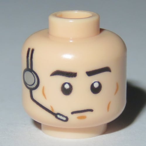 LEGO PART 3626cpr1363 Minifig Head, Eyebrows, Cheek Lines and Headset ...