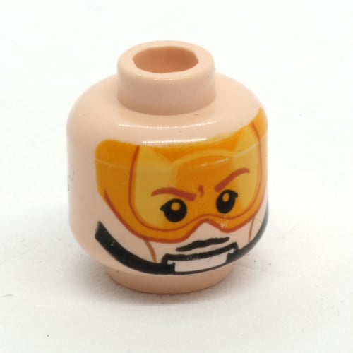 LEGO PART 3626cpr1438 Minifig Head Luke Skywalker, Orange Visor, Brown ...