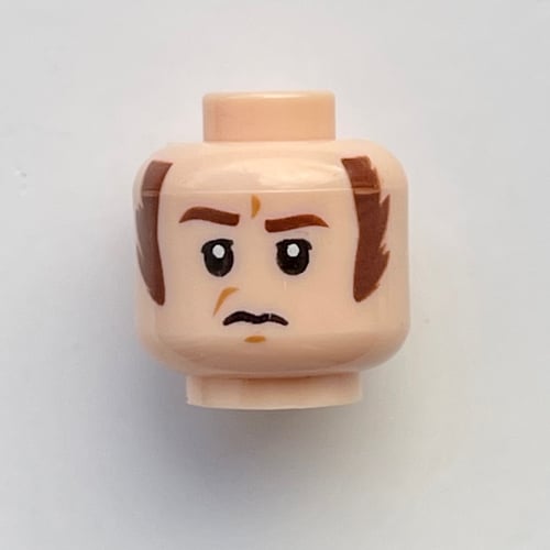 LEGO PART 3626cpr1492 Minifig Head Imperial Officer, Brown Eyebrows and ...
