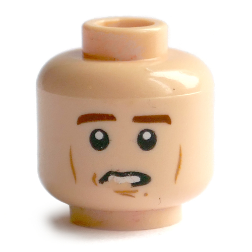 LEGO PART 3626cpr1531 Minifig Head Han Solo, Cheek Lines, White Pupils ...