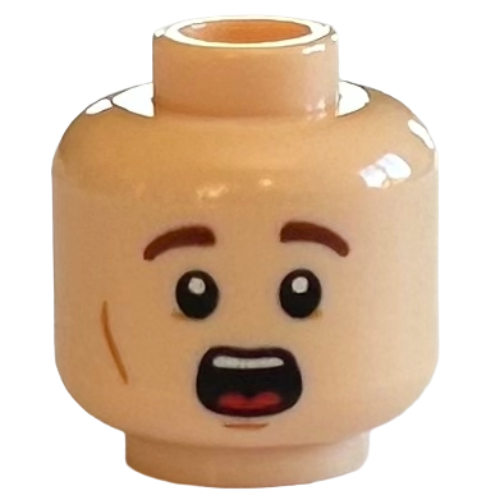 LEGO PART 3626cpr1535 Minifig Head Dr Peter Venkman, Brown Eyebrows ...