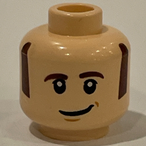 LEGO PART 3626cpr1758 Minifig Head Howard Wolowitz, Brown Sideburns ...