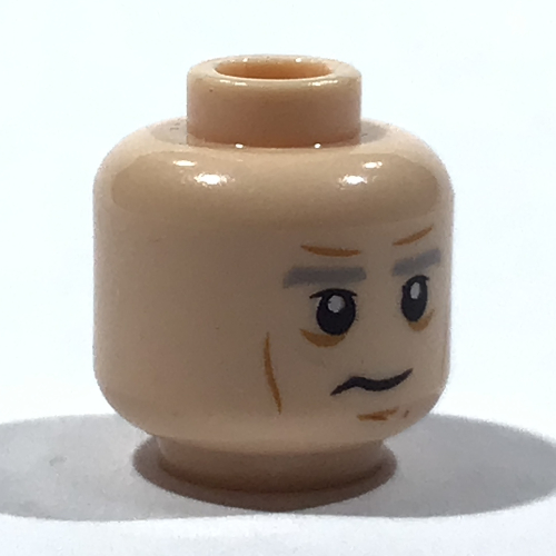 LEGO PART 3626cpr1808 Minifig Head Han Solo, Gray Eyebrows, Lines ...