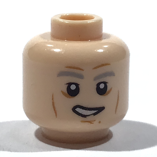 LEGO PART 3626cpr1808 Minifig Head Han Solo, Gray Eyebrows, Lines ...