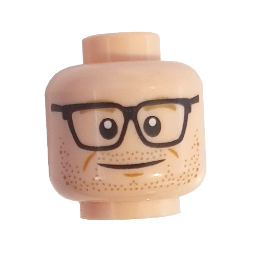 LEGO PART 3626cpr2021 Minifig Head Kevin Beckman, Dual Sided, Glasses ...