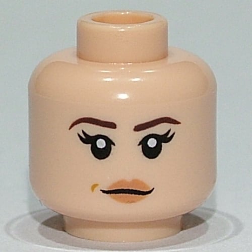 LEGO PART 3626cpr2049 Minifig Head, Brown Eyebrows, Peach Lips, Beauty ...