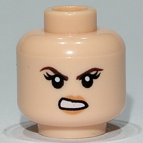 LEGO PART 3626cpr2049 Minifig Head, Brown Eyebrows, Peach Lips, Beauty ...
