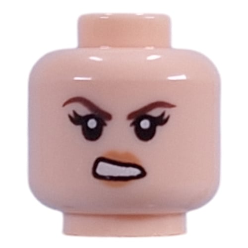 LEGO PART 3626cpr2049 Minifig Head, Brown Eyebrows, Peach Lips, Beauty ...