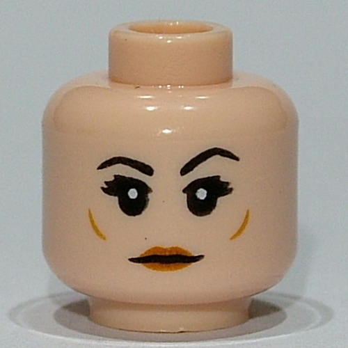 LEGO PART 3626cpr2199 Minifig Head, Eyebrows, Dark Orange Cheek Lines ...