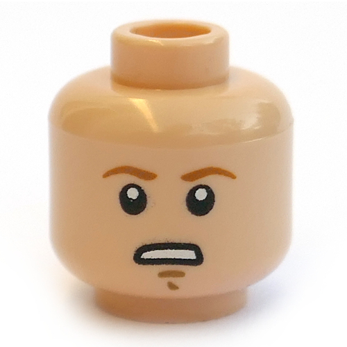 LEGO PART 3626cpr2570 Minifig Head Luke Skywalker, Dark Tan Eyebrows ...
