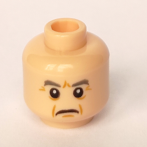 LEGO PART 3626cpr2623 Minifig Head, Grey Eyebrows, Crows Feet, Stern ...
