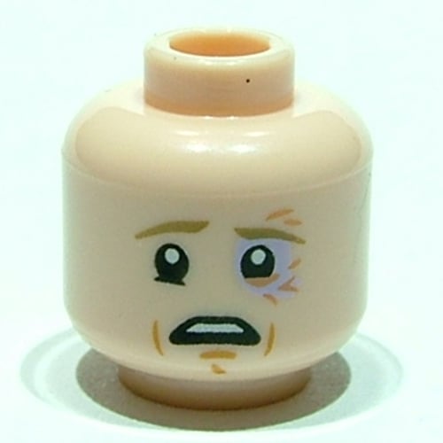 LEGO PART 3626cpr2716 Minifig Head Luke Skywalker, Dual Sided, Dark Tan ...