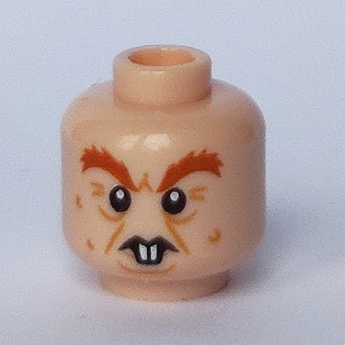 LEGO PART 3626cpr3042 Minifig Head Peter Pettigrew, Reddish Brown ...