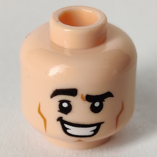 LEGO PART 3626cpr3075 Minifig Head Joey, Eyebrows, Lopsided Grin ...