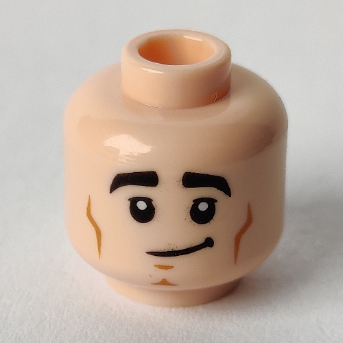 LEGO PART 3626cpr3075 Minifig Head Joey, Eyebrows, Lopsided Grin ...