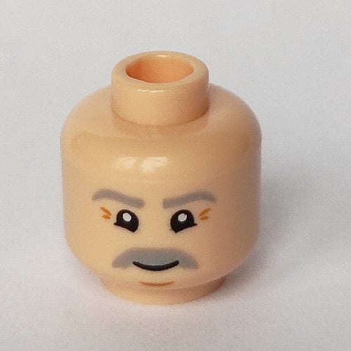 LEGO PART 3626cpr3244 Minifig Head Vernon Dursley, Light Bluish Gray ...