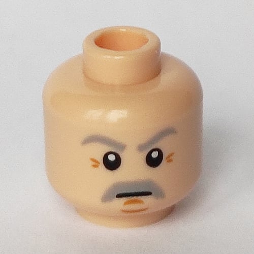LEGO PART 3626cpr3244 Minifig Head Vernon Dursley, Light Bluish Gray ...