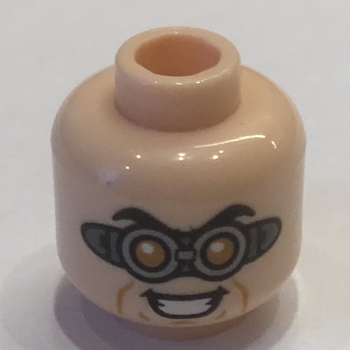 LEGO PART 3626cpr3367 Minifig Head Dr Octopus (Doc Ock), Brown and ...