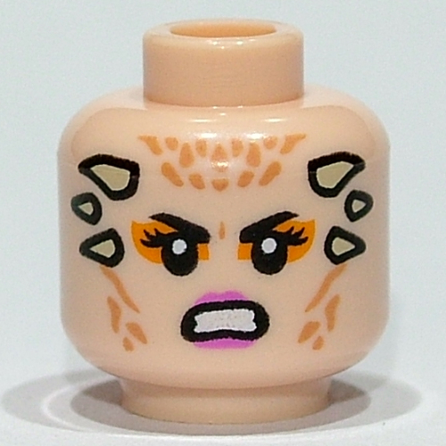 LEGO PART 3626cpr3688 Minifig Head Theelin Dancer, Dark Pink Lips, Dark ...