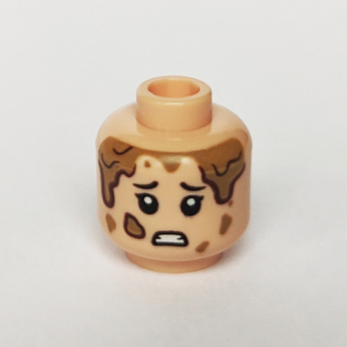 LEGO PART 3626cpr3695 Minifig Head Lex Murphy, Eyelashes, Mud, Scared ...