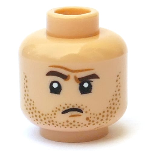 LEGO PART 3626cpr3781 Minifig Head Indiana Jones, Black Eyebrows ...