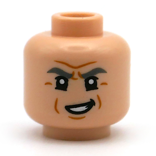 LEGO PART 3626cpr3795 Minifig Head Belloq, Dark Bluish grey Eyebrows ...