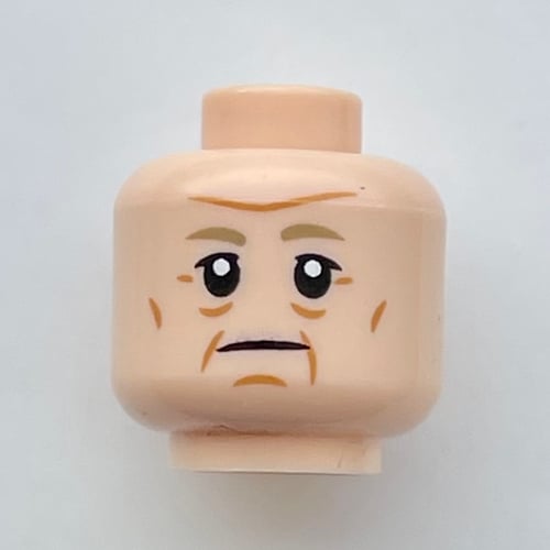 LEGO PART 3626cpr3818 Minifig Head Luthen Rael / Dr. Erik Selvig, Dark ...