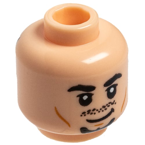 LEGO PART 3626cpr3935 Minifig Head Viktor Krum, Eyebrows with Stubbled ...