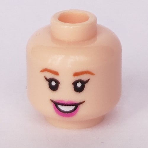 LEGO PART 3626cpr3950 Minifig Head Aurora, Dark Orange Eyebrows, Dark ...
