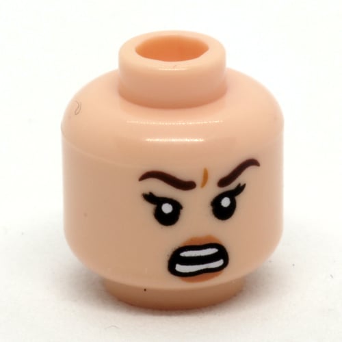 LEGO PART 3626cpr4009 Minifig Head Pansy Parkinson, Dark Brown Eyebrows ...