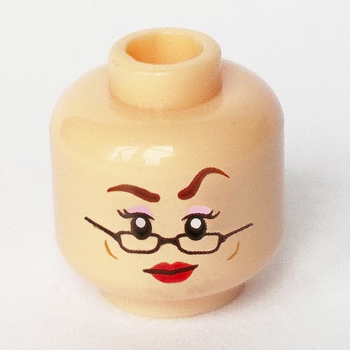 LEGO PART 3626cpr9702 Minifig Head Rita Skeeter, Thin Semi-circle ...