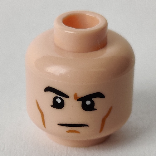 LEGO PART 3626cpr9744 Minifig Head Loki, Medium Nougat Lines, Raised ...