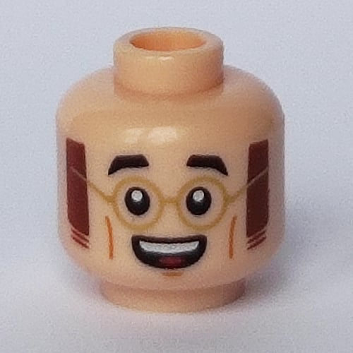 LEGO PART 3626cpr9818 Minifig Head James Potter, Gold Glasses, Reddish ...