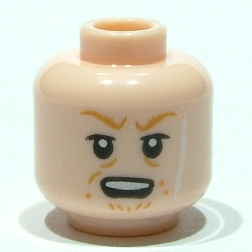 LEGO PART 3626cpr9899 Minifig Head Rebolt, Orange Eyebrows, Facial Hair ...