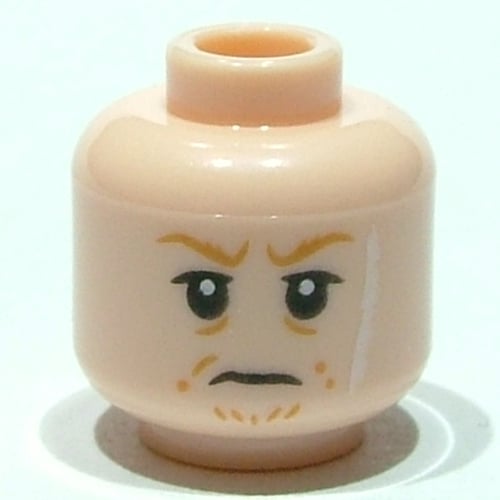 LEGO PART 3626cpr9899 Minifig Head Rebolt, Orange Eyebrows, Facial Hair ...